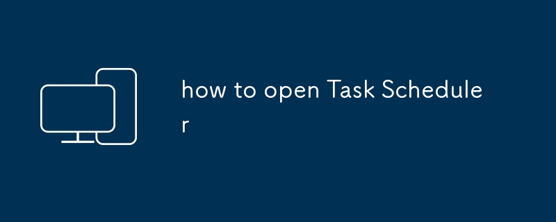 how to open Task Scheduler-Computer Knowledge-php.cn