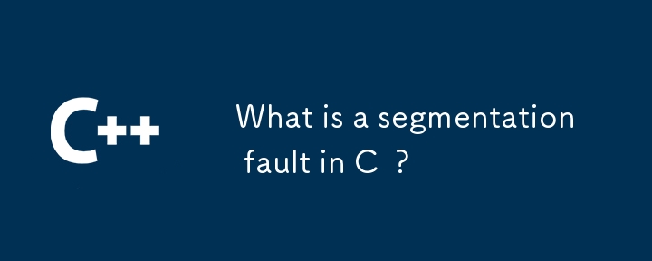 What is a segmentation fault in C ?-C++-php.cn