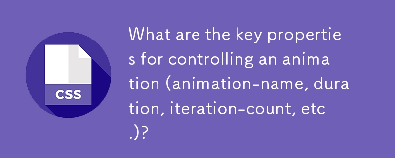 What are the key properties for controlling an animation (animation-name, duration, iteration ...