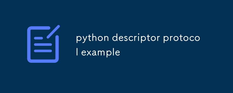 python descriptor protocol example-Python Tutorial-php.cn