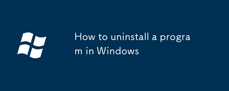 How to uninstall a program in Windows-Windows Series-php.cn