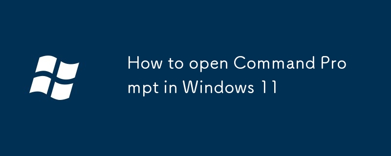 How to open Command Prompt in Windows 11-Windows Series-php.cn