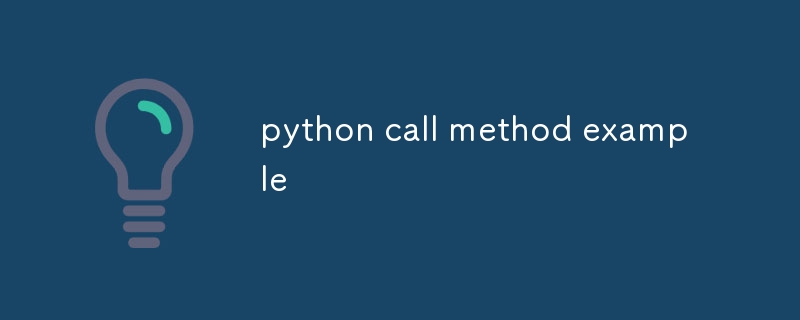 Python Call Method Example-python Tutorial-php.cn