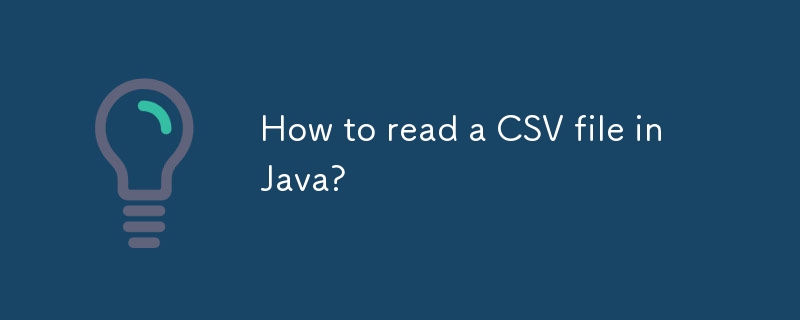 How to read a CSV file in Java?-javaTutorial-php.cn