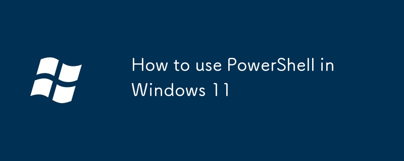 如何在Windows 11中使用PowerShell-Windows系列-PHP中文網