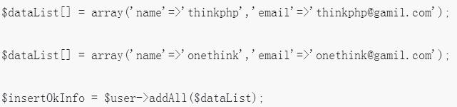 ThinkPHP3.2 framework uses addAll() to insert data in batches-PHP Tutorial-php.cn