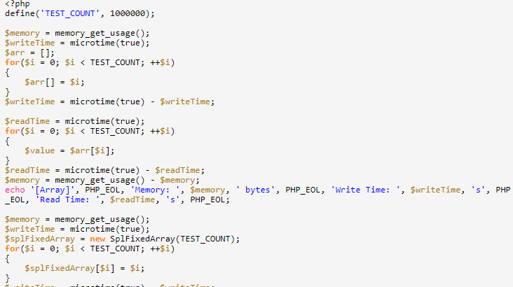 Array和splfixedarray比較(程式碼範例) Php教程 Php中文網