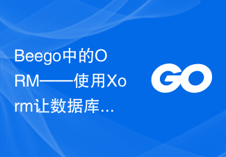 ORM in Beego - using Xorm to make database operations easier-Golang-php.cn