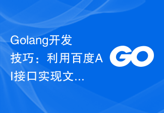 Golang development tips: Using Baidu AI interface to implement text review-Golang-php.cn