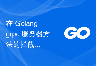 在 Golang grpc 伺服器方法的攔截器中重複使用日誌客戶端-Golang-PHP中文網