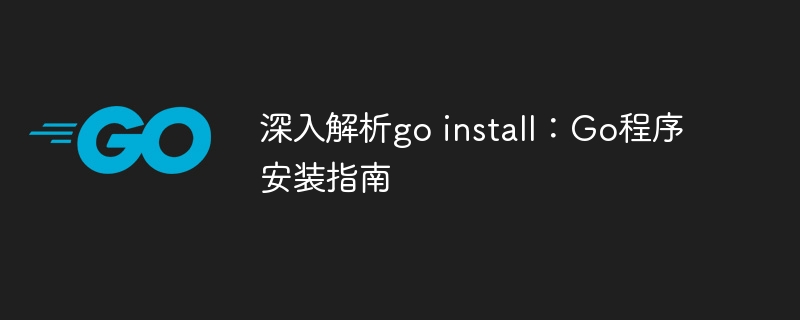 In-depth analysis of go install: Go program installation guide-Golang-php.cn
