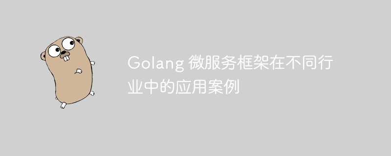 Application cases of Golang microservice framework in different industries-Golang-php.cn