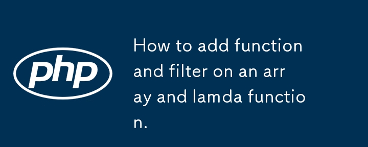 How to add function and filter on an array and lamda function.-PHP Tutorial-php.cn