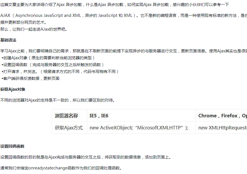 Ajax asynchronous loading parsing-JS Tutorial-php.cn
