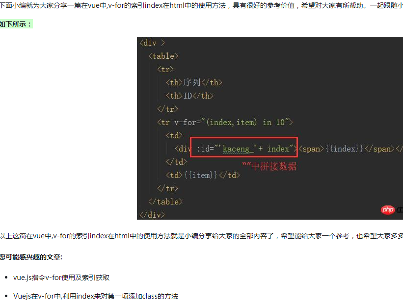 In the project, I encountered how to use the index of v-for in HTML in vue (detailed tutorial ...