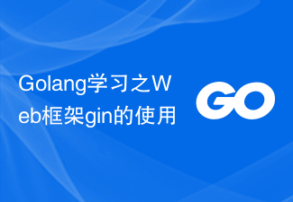 Golang learning the use of web framework gin-Golang-php.cn