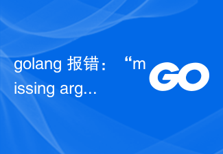 Golang error: 'missing arguments to...' How to solve it?-Golang-php.cn