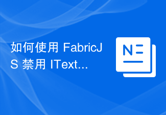如何使用 FabricJS 停用 IText 的選擇性？-js教程-PHP中文網