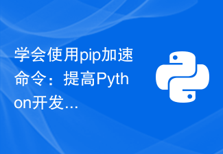 Learn to use pip to speed up commands: Tips to improve Python development efficiency-Python ...