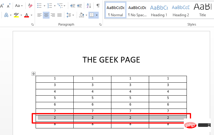 How to move rows up or down in a Microsoft Word table-Common Problem-php.cn