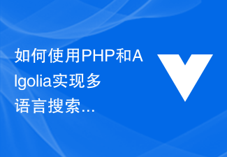 How to implement multi-language search support using PHP and Algolia-Vue.js-php.cn
