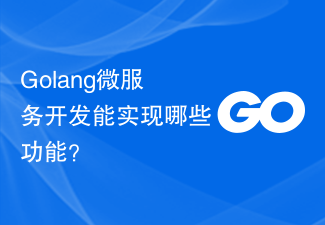 What functions can be achieved by Golang microservice development?-Golang-php.cn