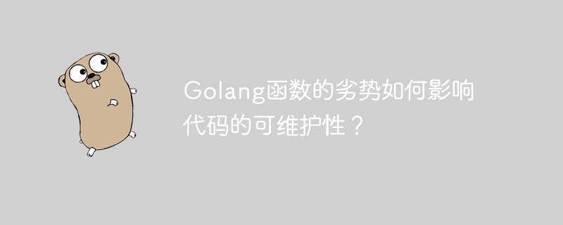 How do the disadvantages of Golang functions affect code maintainability?-Golang-php.cn