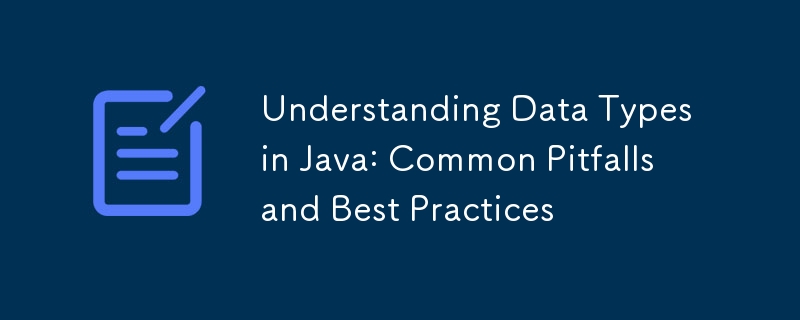 了解 Java 中的資料類型：常見陷阱和最佳實踐 Java教程 Php中文網