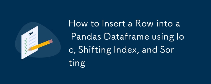 如何使用 loc、移位索引和排序將行插入 Pandas Dataframe-Python教學-PHP中文網