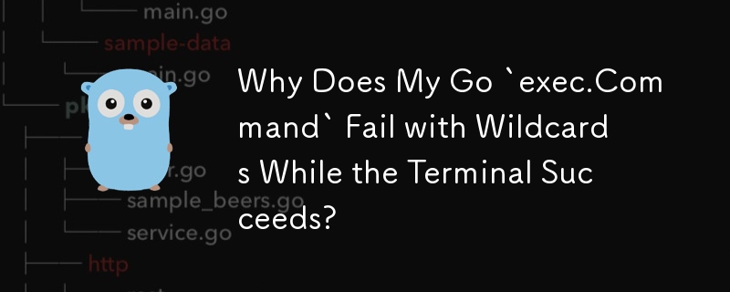 Why Does My Go `exec.Command` Fail with Wildcards While the Terminal Succeeds?-Golang-php.cn