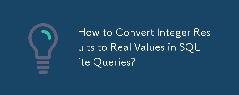 How To Convert Integer Results To Real Values In Sqlite Queries Mysql 