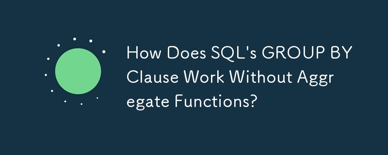 How Does SQL's GROUP BY Clause Work Without Aggregate Functions?-Mysql Tutorial-php.cn