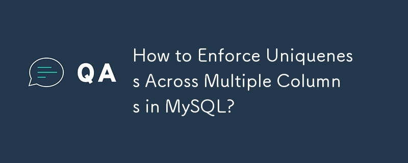 How to Enforce Uniqueness Across Multiple Columns in MySQL?-Mysql Tutorial-php.cn