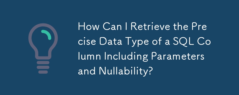 How Can I Retrieve the Precise Data Type of a SQL Column Including Parameters and Nullability ...
