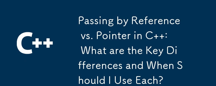 Passing by Reference vs. Pointer in C : What are the Key Differences and When Should I Use Each ...
