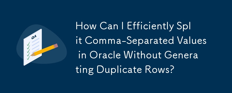 How Can I Efficiently Split Comma-Separated Values in Oracle Without Generating Duplicate Rows ...