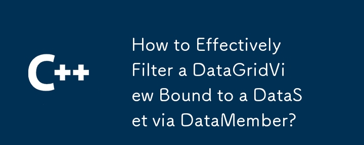 How to Effectively Filter a DataGridView Bound to a DataSet via DataMember?-C++-php.cn