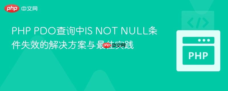PHP PDO查询中IS NOT NULL条件失效的解决方案与最佳实践-php教程-PHP中文网