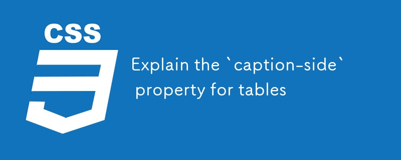 Explain the `caption-side` property for tables-CSS Tutorial-php.cn