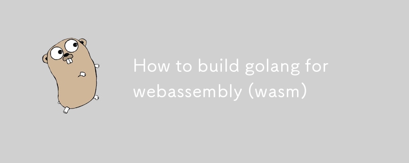 How to build golang for webassembly (wasm)-Golang-php.cn