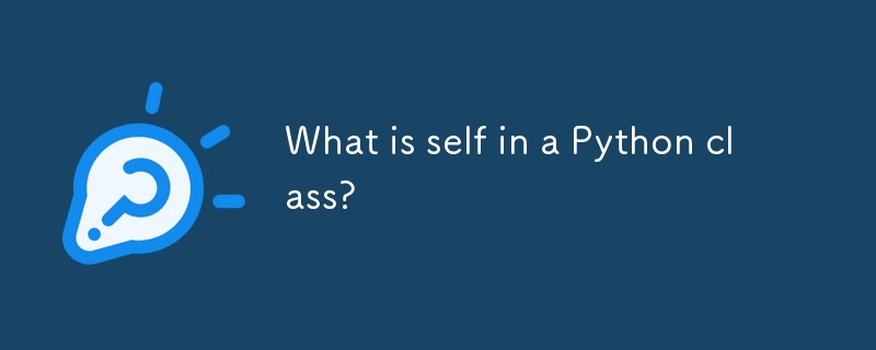 What is self in a Python class?-Python Tutorial-php.cn