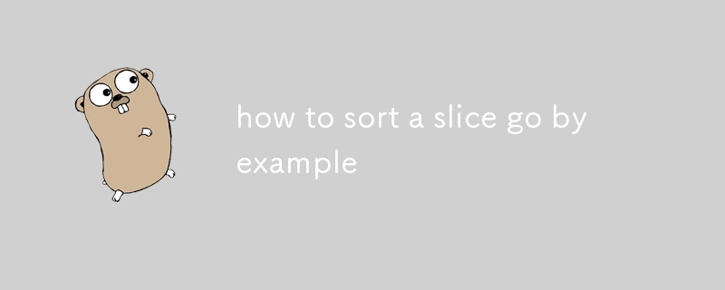 how to sort a slice go by example-Golang-php.cn