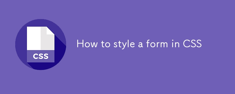 How to style a form in CSS-CSS Tutorial-php.cn