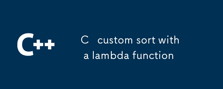 C custom sort with a lambda function-C++-php.cn