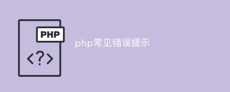 Summarize Some Common Errors And Prompts In Php Php Problem Phpcn 6646