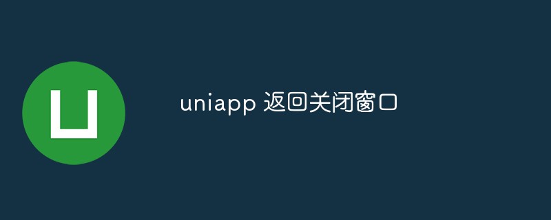 How to return to close window in uniapp-uni-app-php.cn