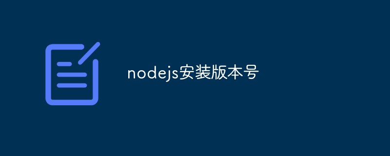 nodejs installation version number-Front-end Q&A-php.cn