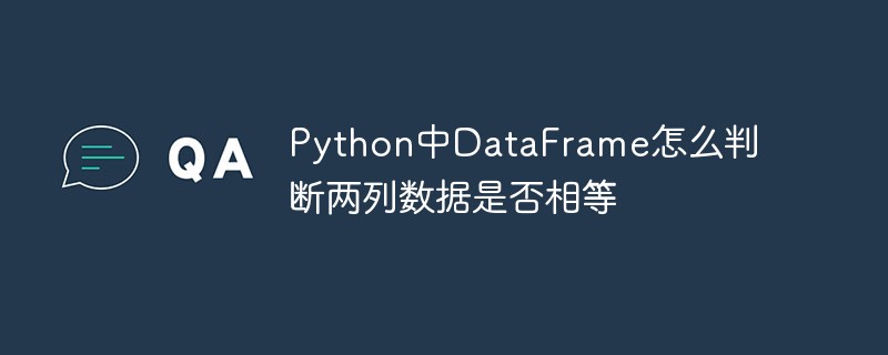 How to determine whether two columns of data are equal in DataFrame in ...