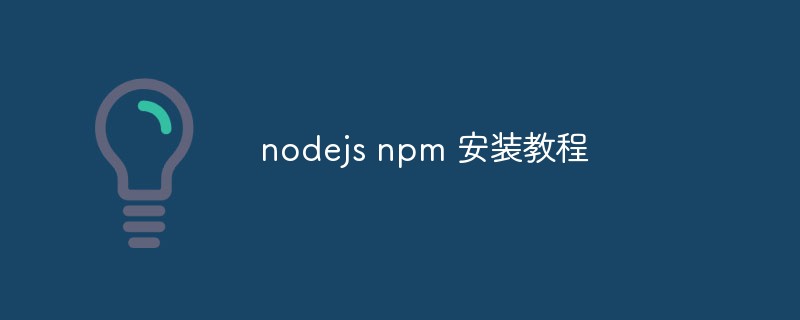 nodejs npm installation tutorial-Front-end Q&A-php.cn