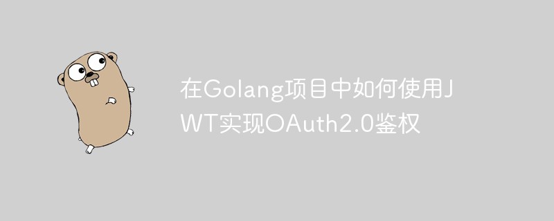How to use JWT to implement OAuth2.0 authentication in Golang project-Golang-php.cn